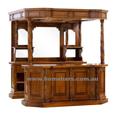 Mahogany Vintage Pub Canopy Bar - Home BARS Furniture & Decor