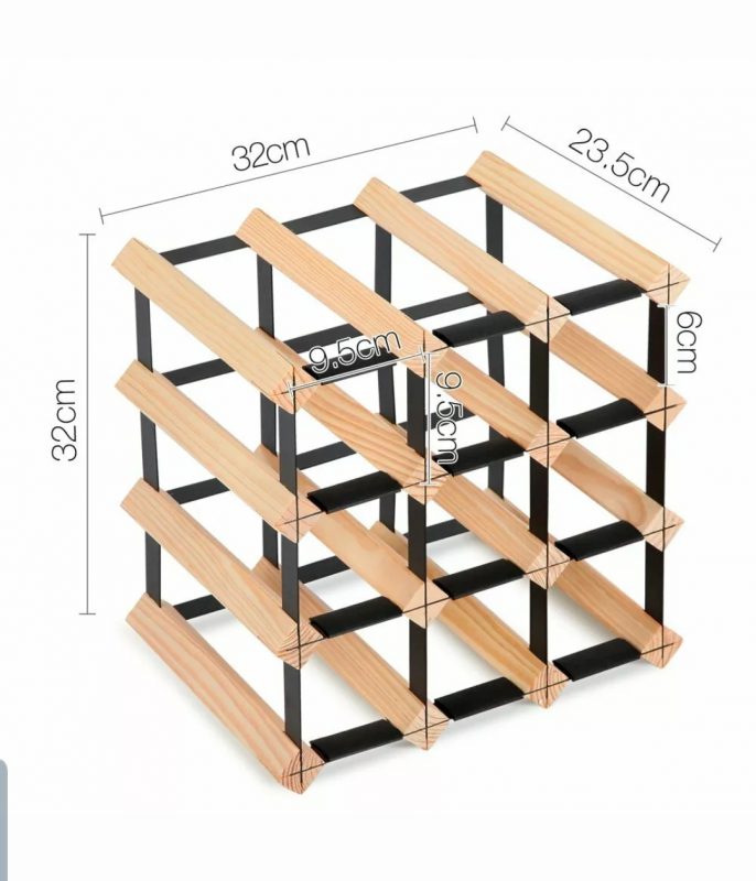 12 Bottles Timber Wine Rack - Home Bars