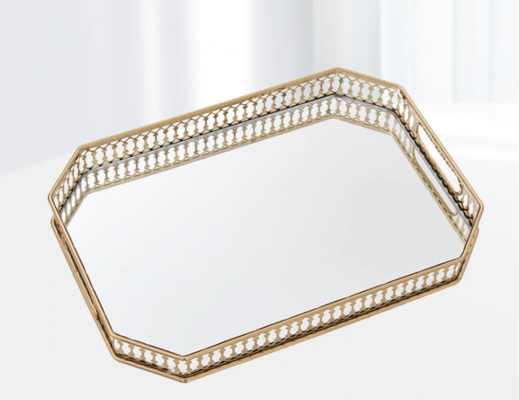 Classic Gold Mirror Tray - Home Bars