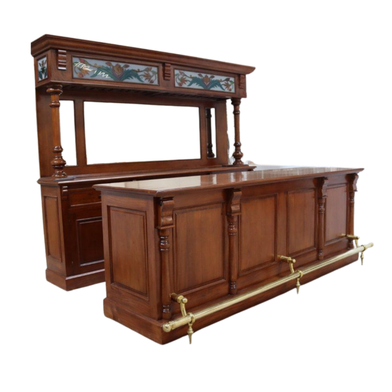 Custom Made Black Mahogany Wood Pub Bar Cabinet - Home Bars