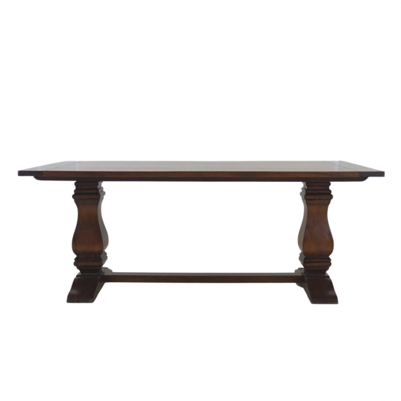 Rectangular Trestle Mahogany Dining Table - Home Bars