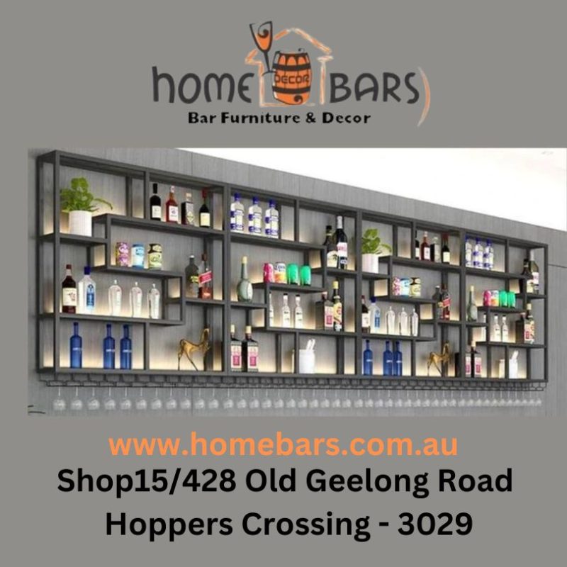 Melbourne Wall Mounted Industrial Bar Shelf - Home Bars