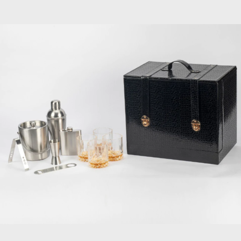 Car O Bar - Leatherette Portable Boot Bar Set - Home Bars